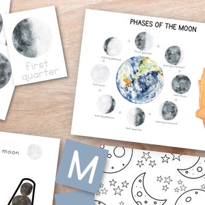 Moon Phases Study Unit, Space Study Unit, Homeschool Space Unit, Moon ...
