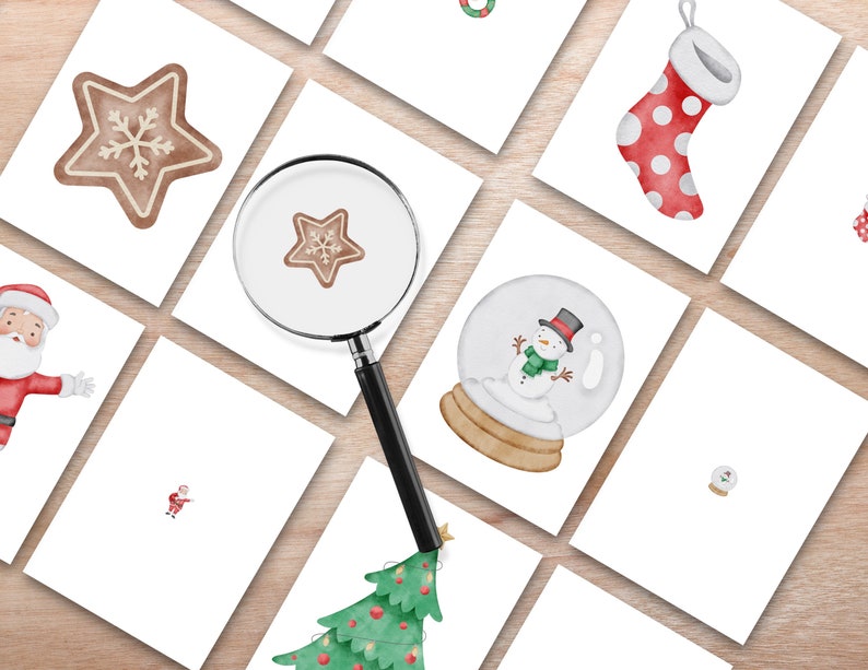 Christmas Magnifying Match Activity Montessori Winter - Etsy