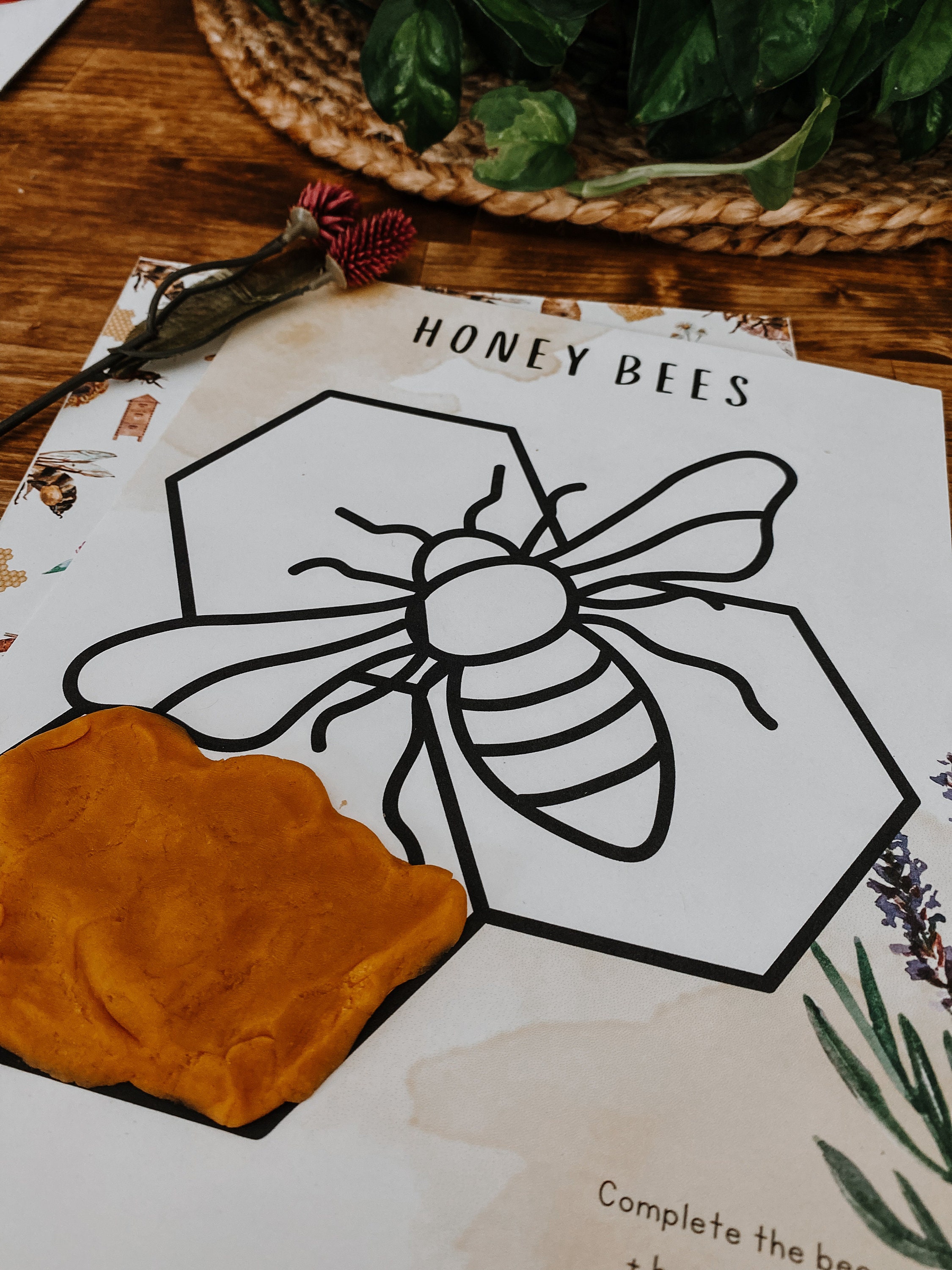 Bee Playdough Mat, Bee Themed Playdough Mat, Honey Bee Playdough Mat ...