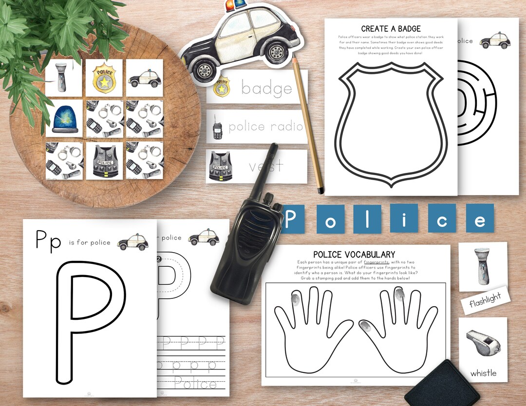 Police Unit Study Bundle, Community Helpers Study, Safety Unit, Police ...