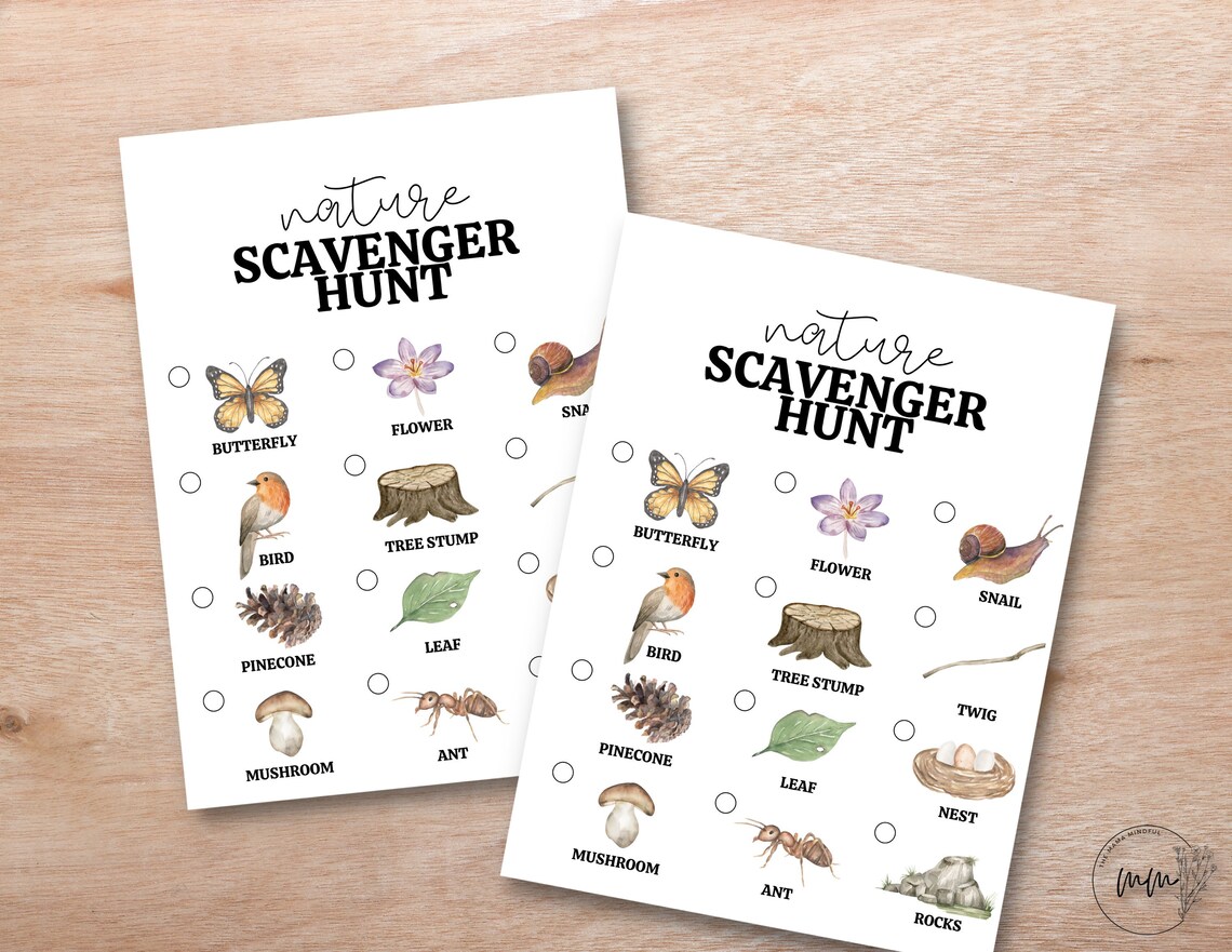 Outdoor Nature Scavenger Hunt Hiking Kid Activity Camping - Etsy