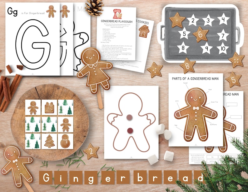 Christmas Unit Study Gingerbread Man Homeschool Learning - Etsy