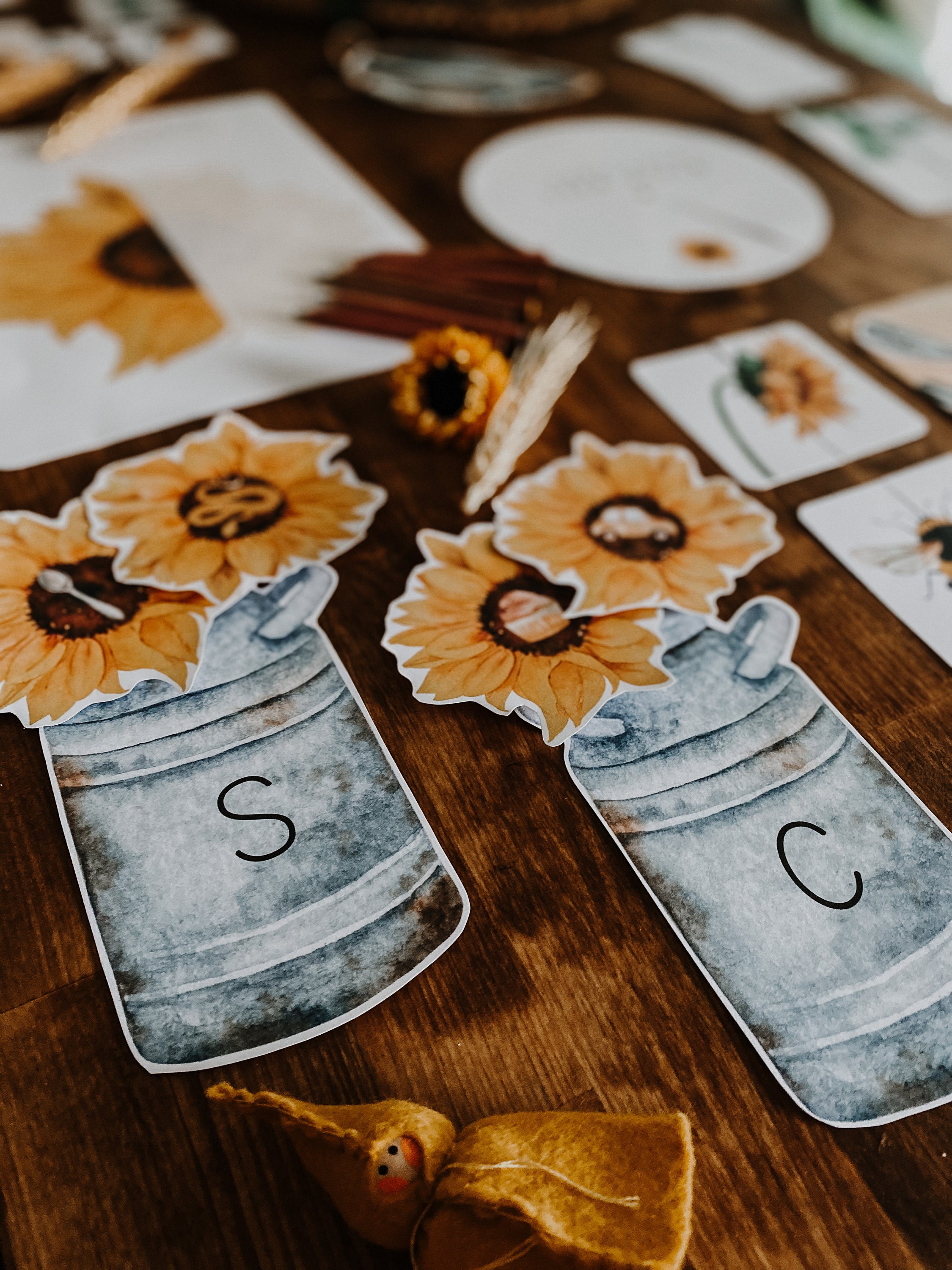 Sunflower Activity Unit, Sunflower Montessori Unit, Nature Flashcards ...