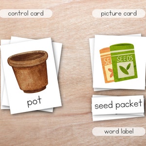 Montessori Garden 3 Part Cards, Garden Flashcards, Preschool Garden ...