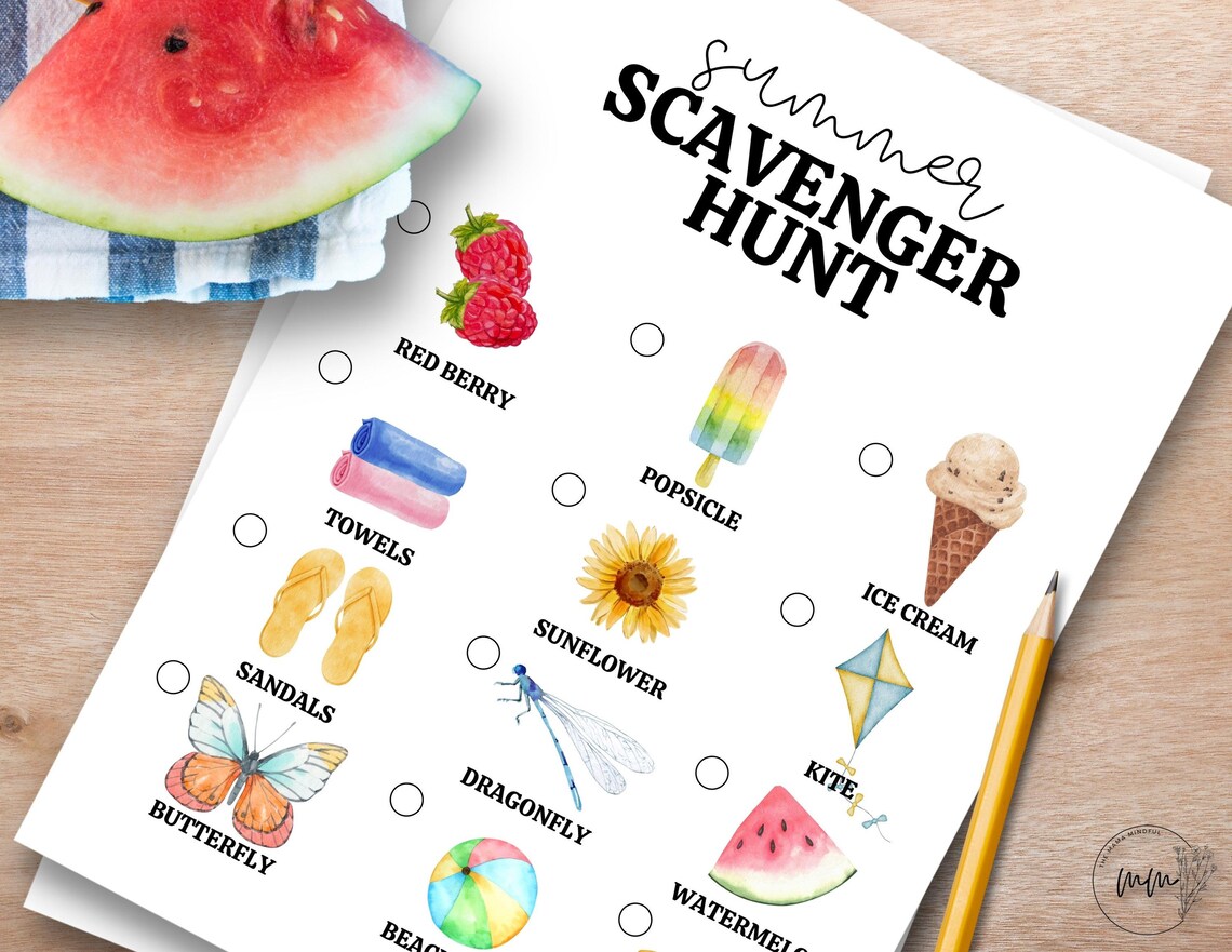 Outdoor Summer Scavenger Hunt Activity Scavenger Hunt for | Etsy