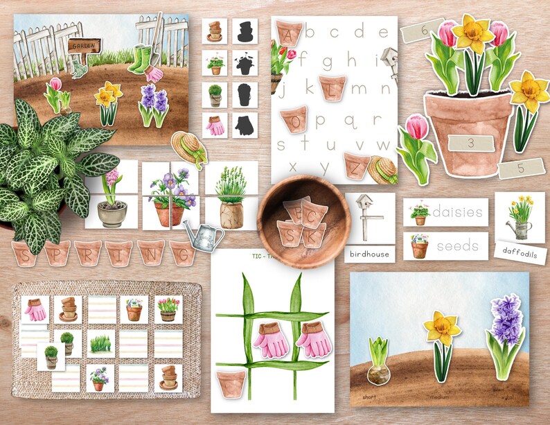 Spring Garden Activity Unit, Montessori Spring Games, Homeschool Spring ...