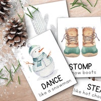 Winter Movement Cards, Winter Game, 24 Flashcards, Gross Motor Skills ...