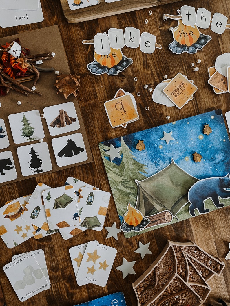 Camping Activity Unit, Camping Unit, 3 Part Flashcards, Homeschool ...