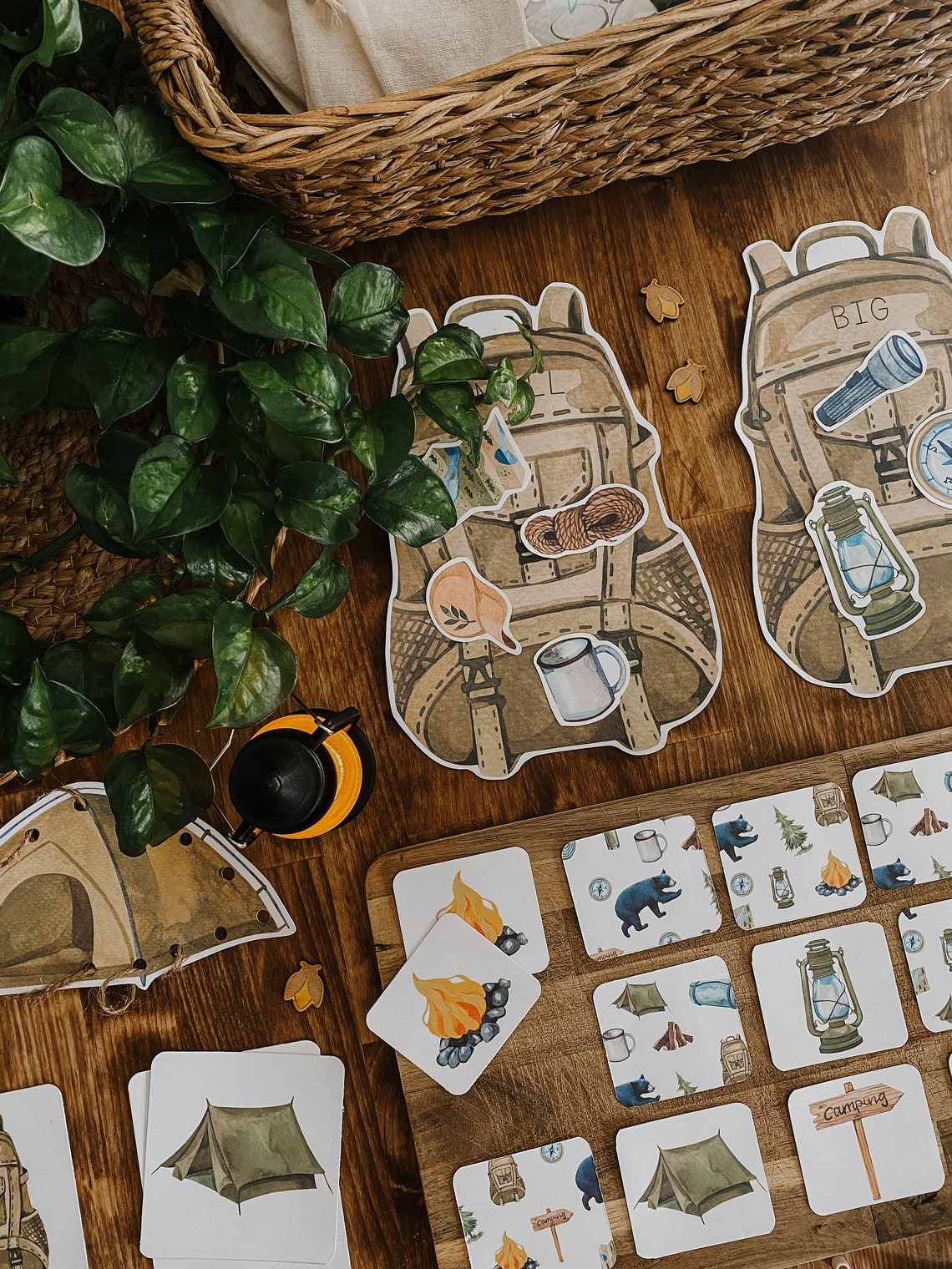Camping Activity Unit, Camping Unit, 3 Part Flashcards, Homeschool ...