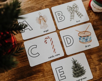 Christmas Alphabet Flashcards - Etsy