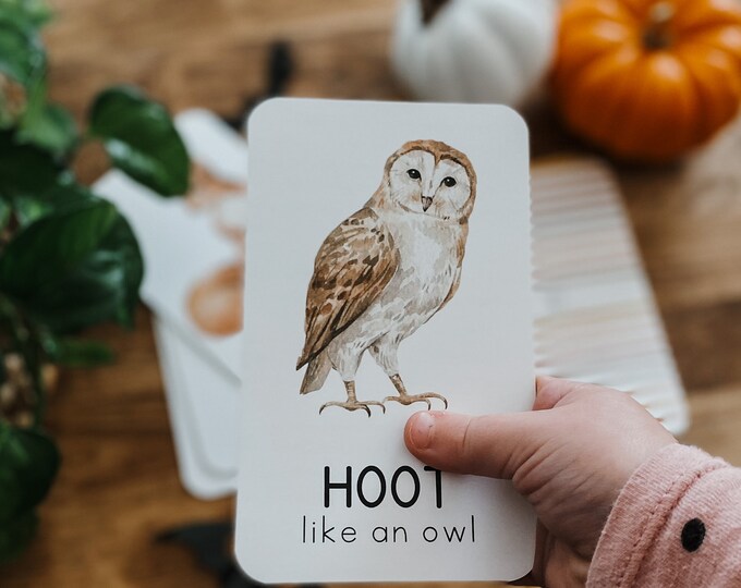 Fall Movement Cards, Autumn Flash Cards, Calming Corner Activity, Kids ...