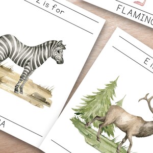 ABC Animal Alphabet Printable Flash Cards, Classroom Art, Watercolor ...