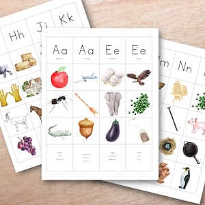 Preschool Letter Sounds Picture Matching Cards, Montessori Letters ...