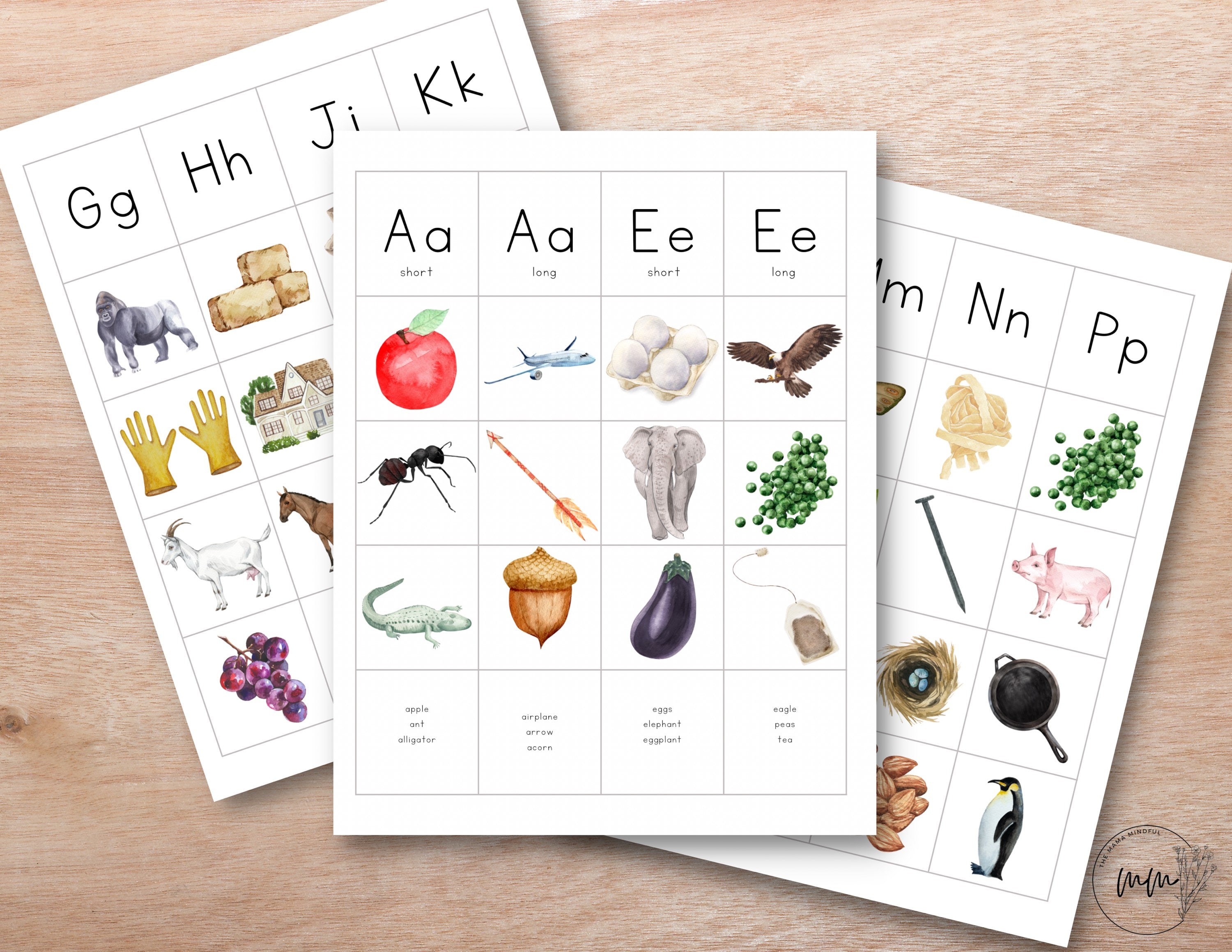 Preschool Letter Sounds Picture Matching Cards, Montessori Letters ...