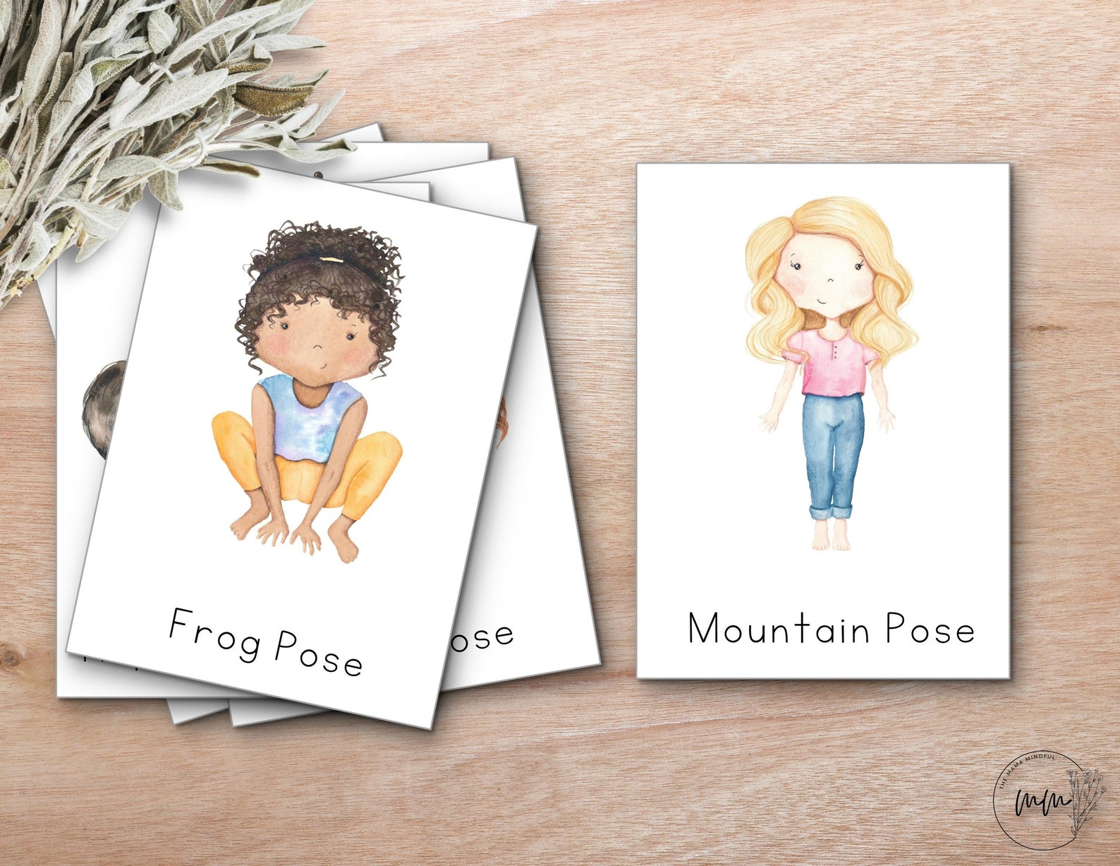 Kids Yoga Cards Yoga Flashcards Calm Down Activity Kids - Etsy