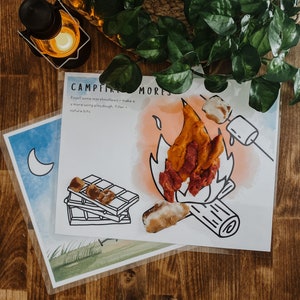 Camping Playdough Mat, Camp Fire, Smores Playdough Mat, Tent Playdough ...