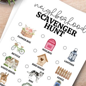 Outdoor Neighborhood Scavenger Hunt for Kids, Summer Activity for ...