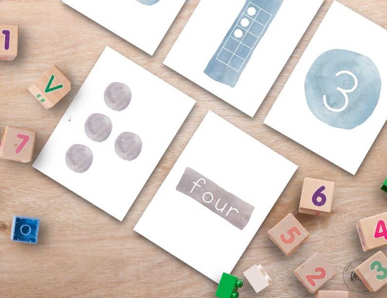 Number Flash Cards 1-10 Printable, Number Match Game, Preschool Math ...
