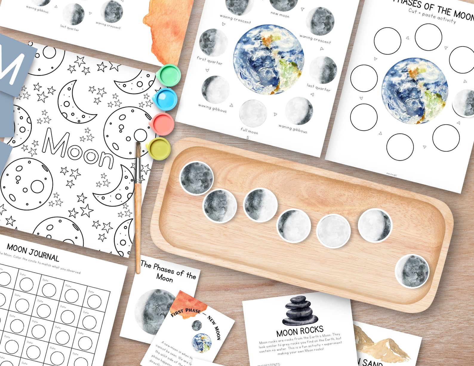 Moon Phases Study Unit Space Study Unit Homeschool Space - Etsy