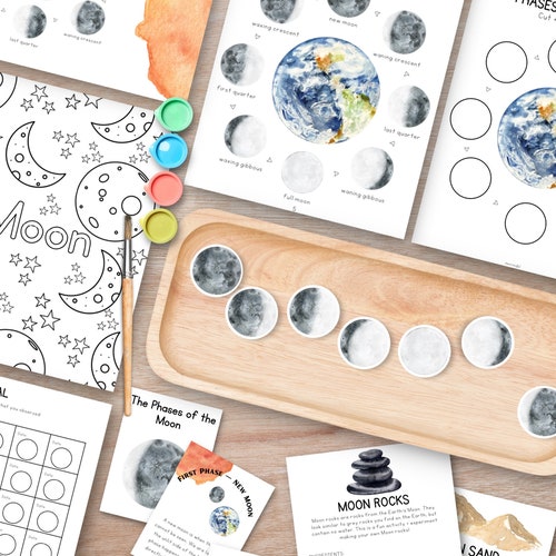 Moon Phases Study Unit Space Study Unit Homeschool Space - Etsy