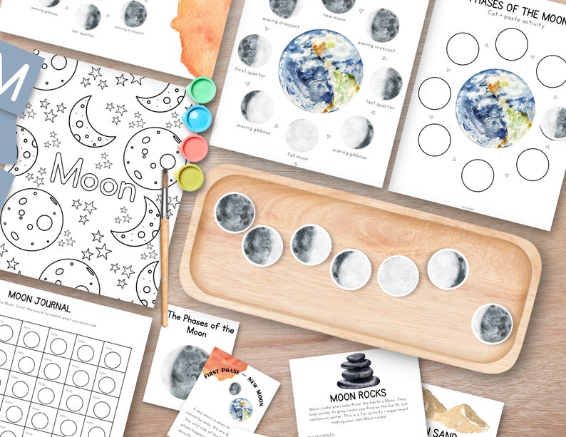Moon Phases Study Unit Space Study Unit Homeschool Space - Etsy