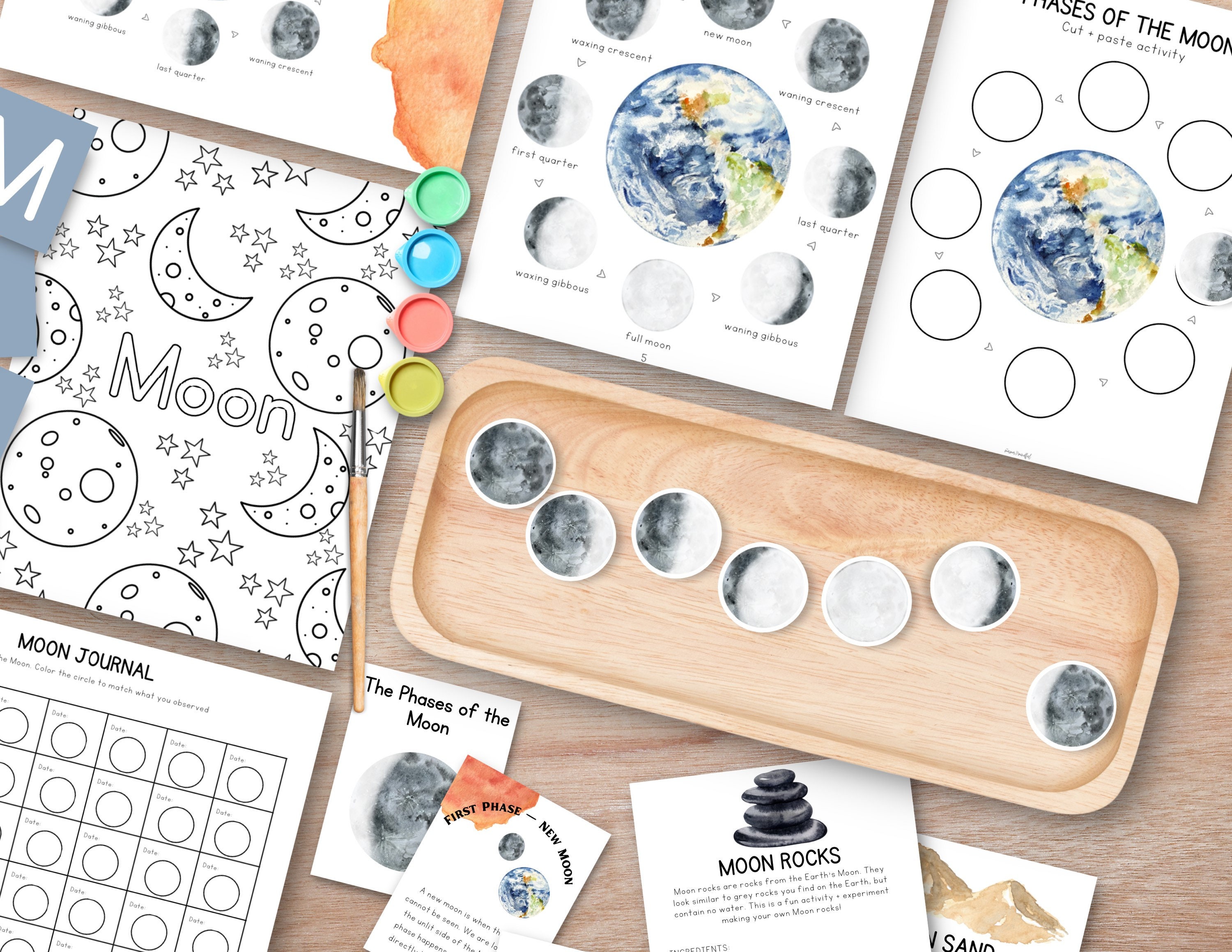 Moon Phases Study Unit, Space Study Unit, Homeschool Space Unit, Moon ...