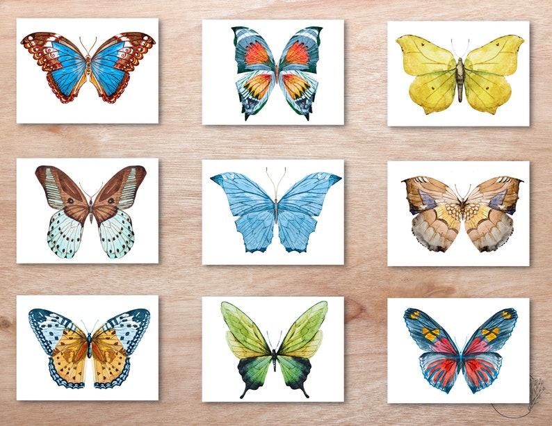 Butterfly Matching Card Game Symmetry Puzzle Butterfly - Etsy