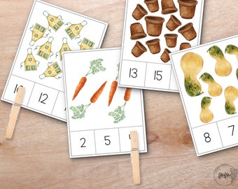 Count and Clip Cards #1-20 Printable Digital Download - Etsy