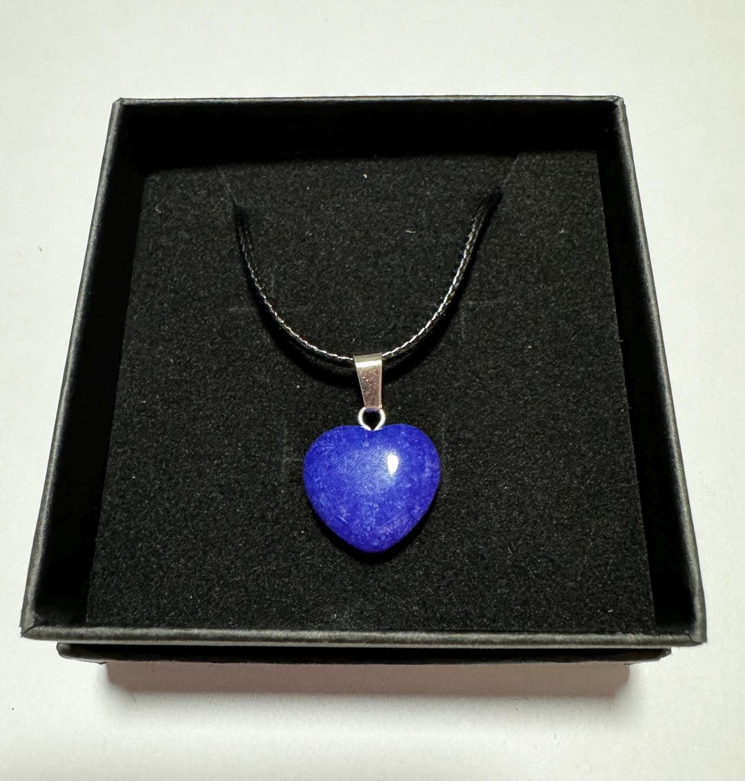 Deep Blue Heart Pendant Necklace - Etsy