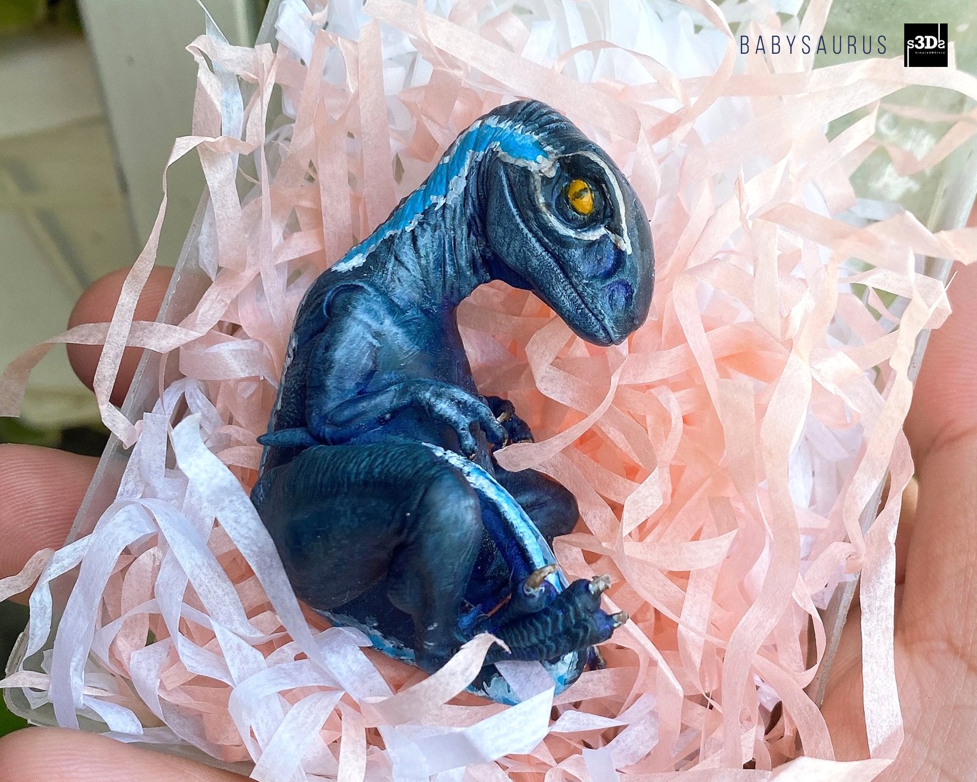 Raptor Dinosaur Velociraptor Blue Dinosaur Figure Gift for Him Baby ...