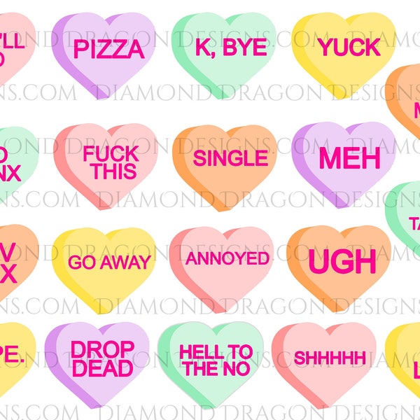 Funny Conversation Hearts Svg - Etsy