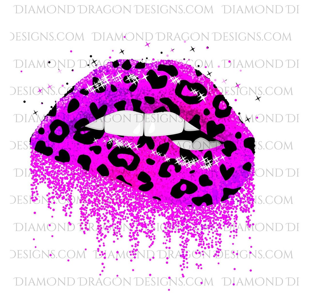Valentines, Pink Glitter Lips, Dripping Glitter Lips, Leopard Lips ...