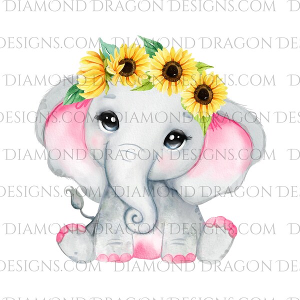 Sunflower Elephant - Etsy