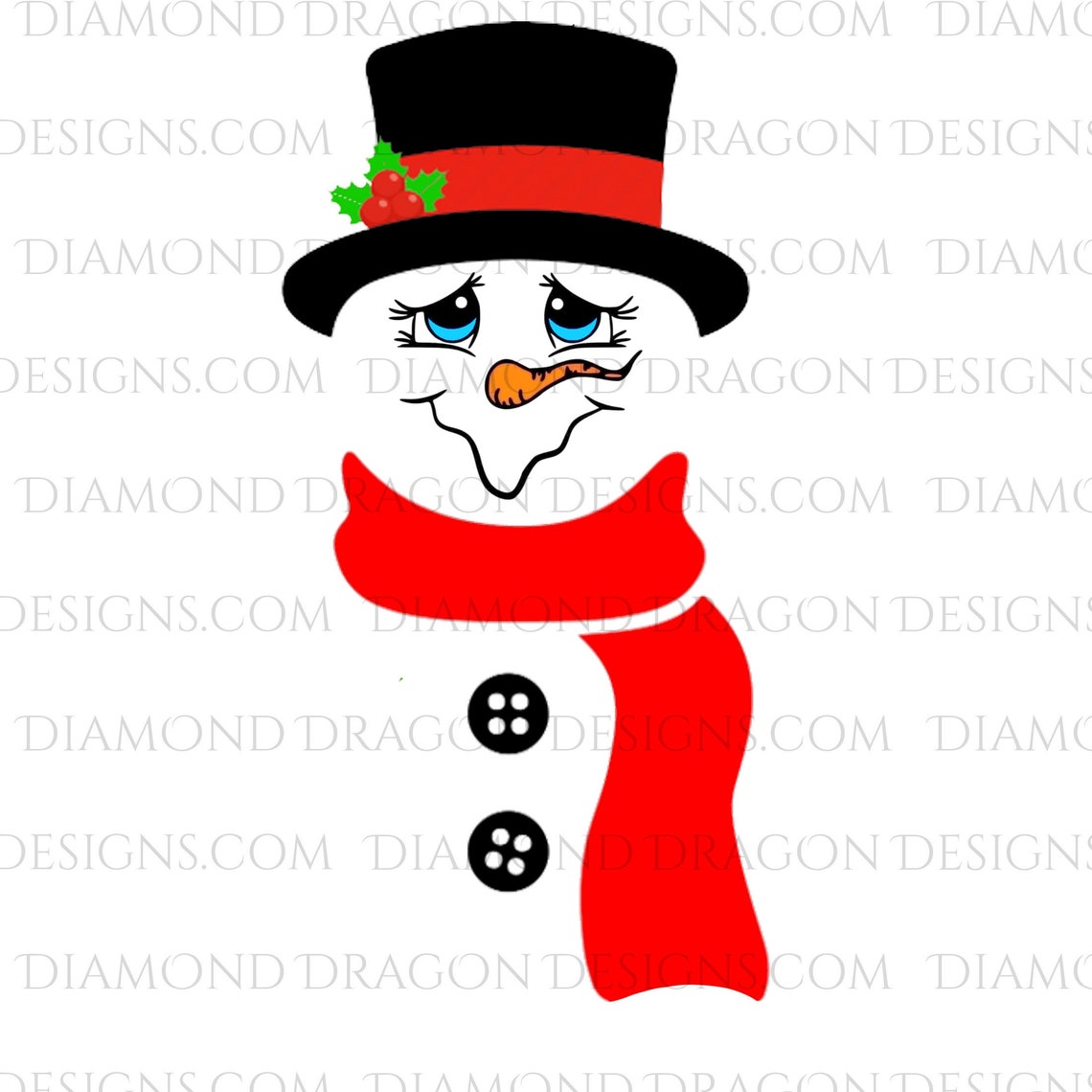Christmas Cute Snowman Face Red Scarf Hat Laser Printed - Etsy