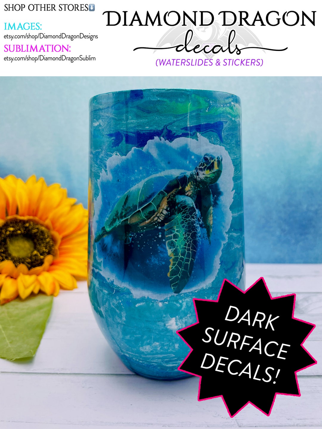 10 Mystery DARK SURFACE Decals White Ink Decals Random Decal Bundle ...