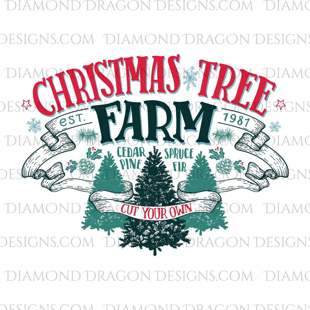 Christmas, Tree Farm, Farm Fresh Trees, Vintage, Christmas Tree Farm ...
