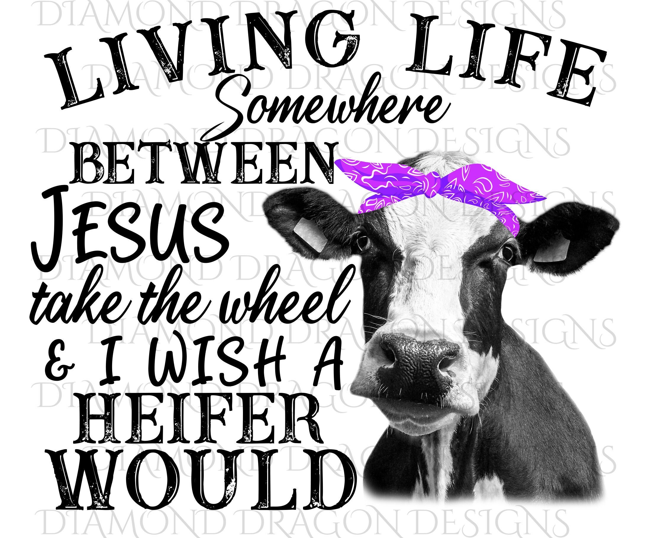 Cow Heifer Living Life Between I Wish a Heifer Would - Etsy