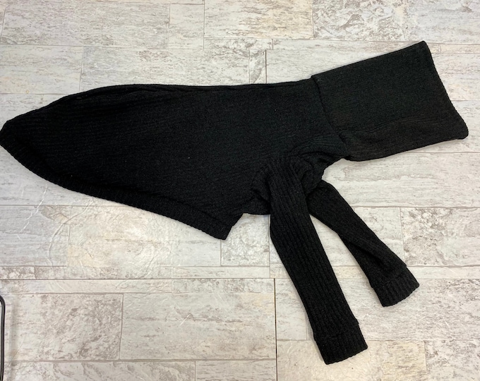 Black Ribbed Knit Shirt Light Weight Fabric Fun Italian Greyhound ...