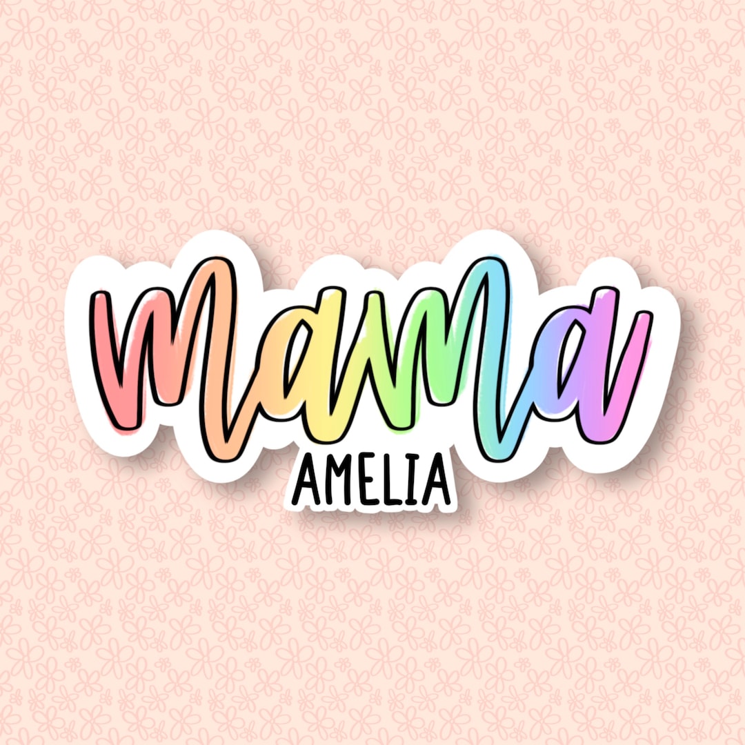 Personalized Mama Kids Name Sticker| Personalized Mom Gift| Mama ...