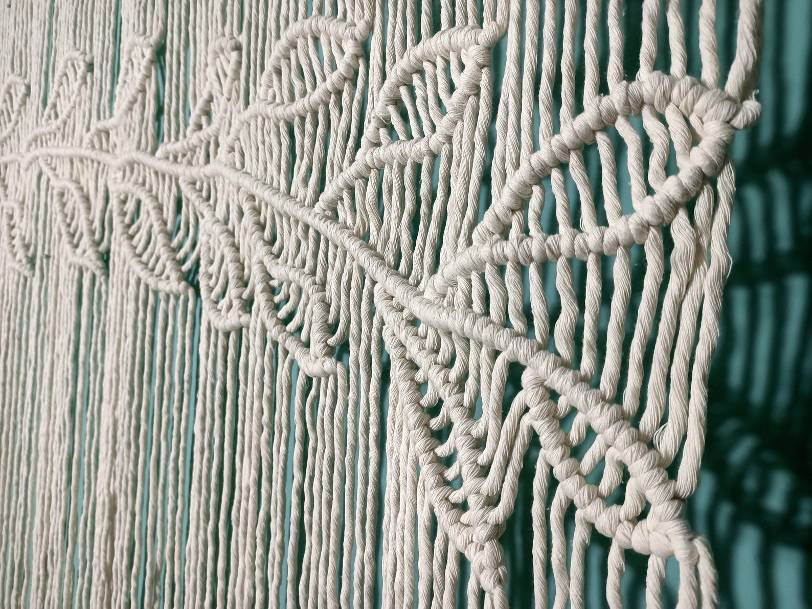 Macrame Wall Hanging Tree Branches With Leaves Pattern | Etsy