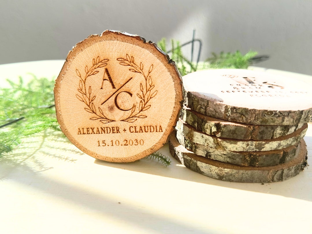 Custom Wooden Coasters,handcrafted Wedding Decor,personalized Favors ...