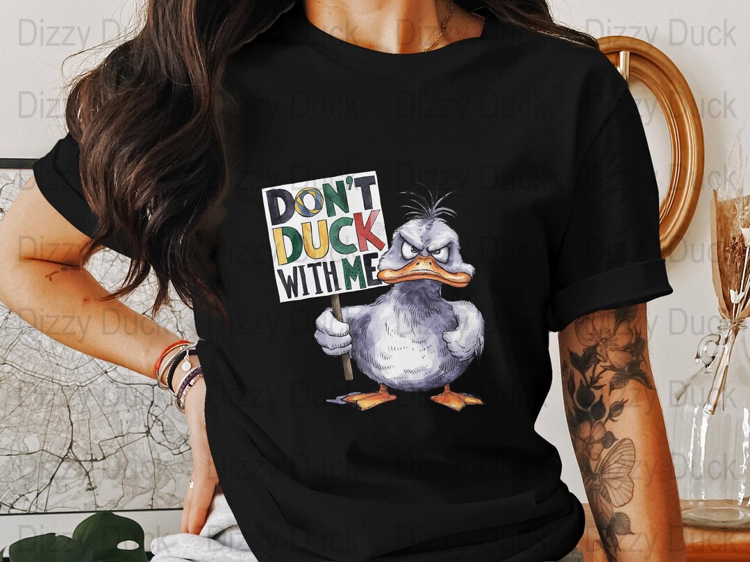 Funny Angry Duck Cartoon, Don't Duck With Me Sign, Humorous Duck ...