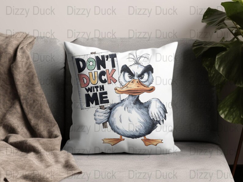Funny Duck Don't Duck With Me Poster, Humorous Animal Wall Art, Quirky ...