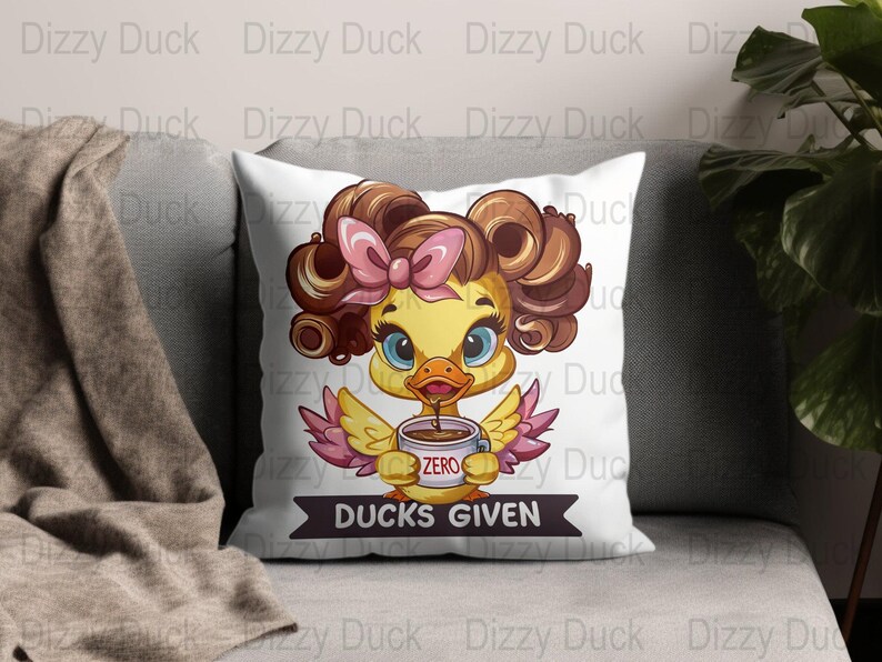 Cartoon Duck With Coffee Funny Zero Ducks Given Digital PNG, Cute Duck ...