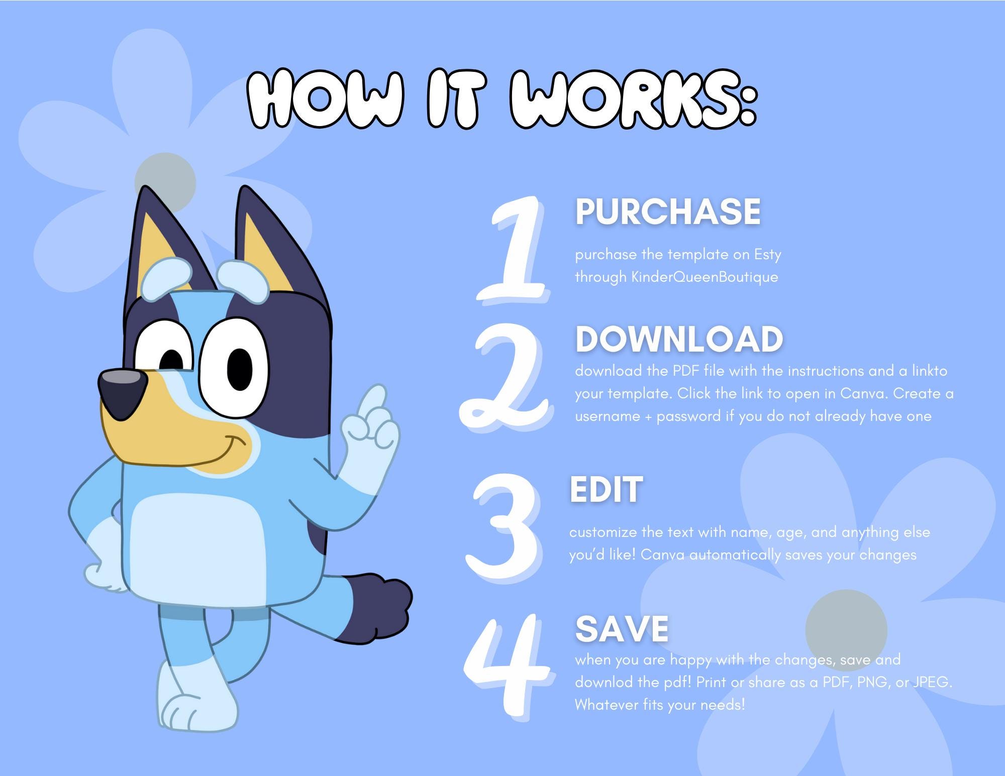 Bluey EDITABLE Birthday Activity + Coloring Mat - Etsy