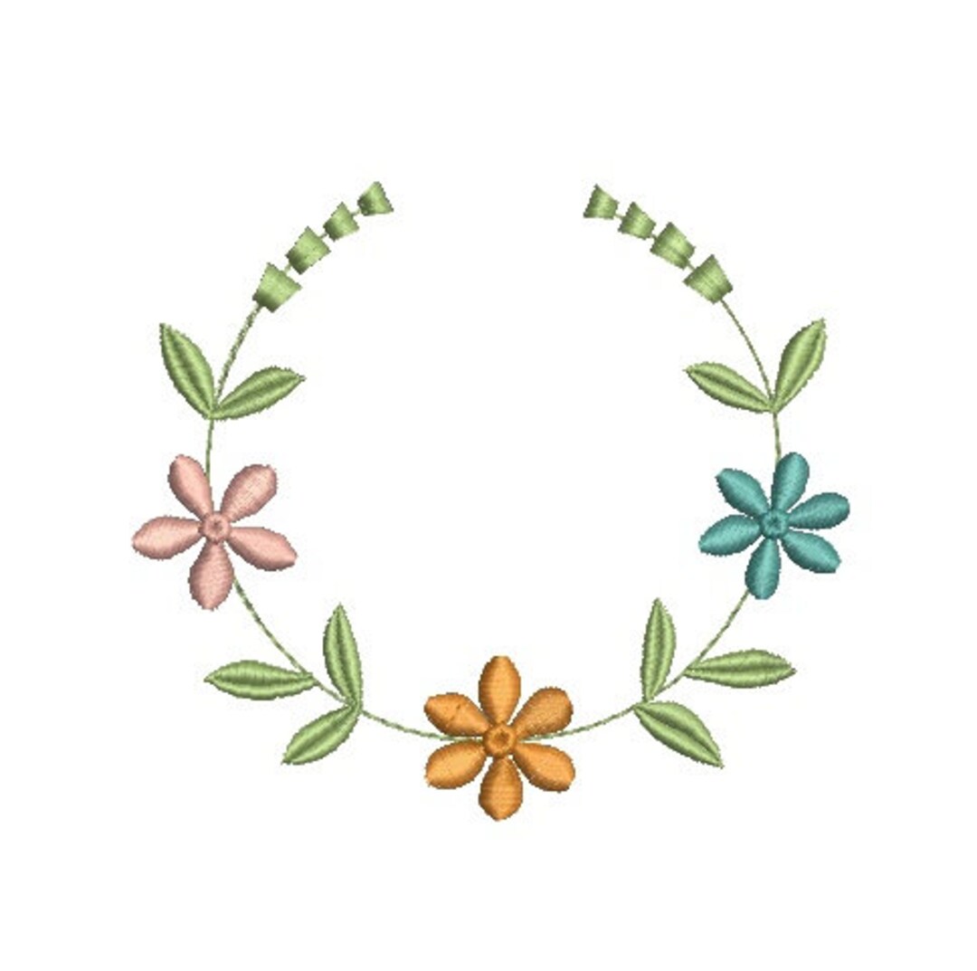 Floral Wreath Embroidery Designs flower Frame Embroidery Machine ...