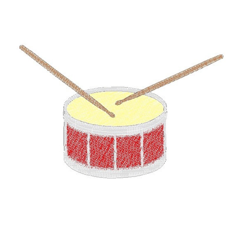 Drum Design Pattern, Drum Embroidery Design, Realistic Red Drum ...