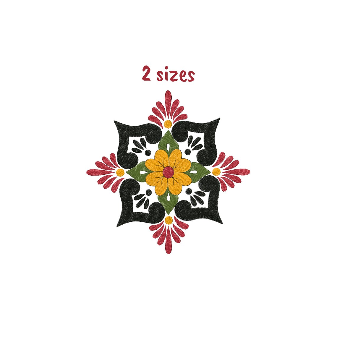 Motif Machine Embroidery Circular Pattern in Form of Mandala Decorative ...