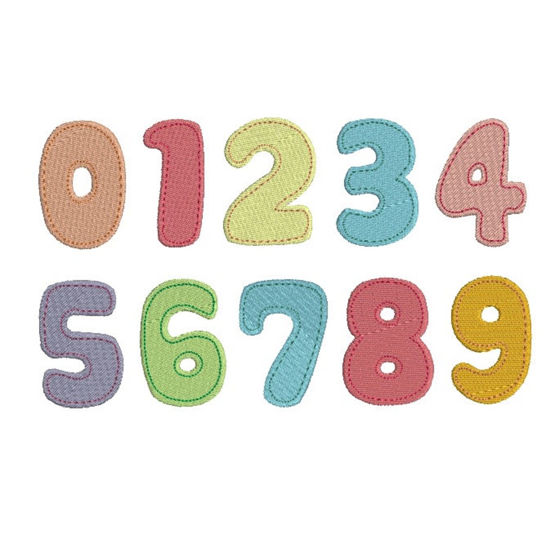 Numbers Embroidery 1 Numberembroidery Figure Design 2 Number Embroidery ...