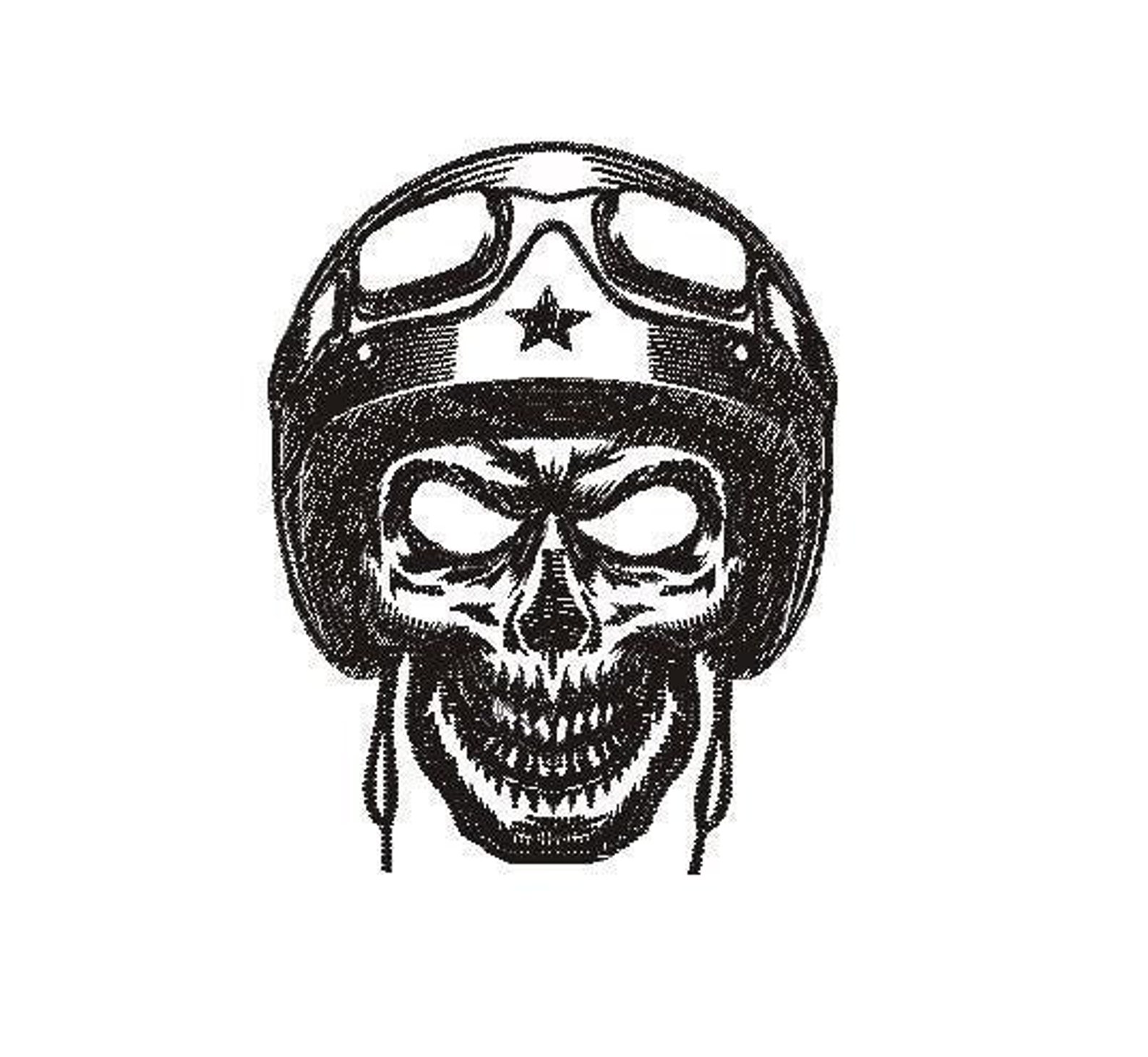 Biker Skull, Skull Machine Embroidery Design, Embroidery File, Skull ...
